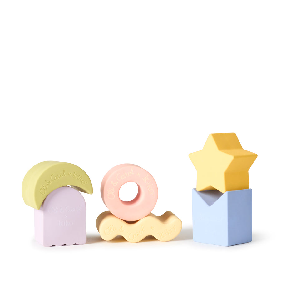 6 Geometric Figures Baby Stacking Toy Blocks | Oli&Carol