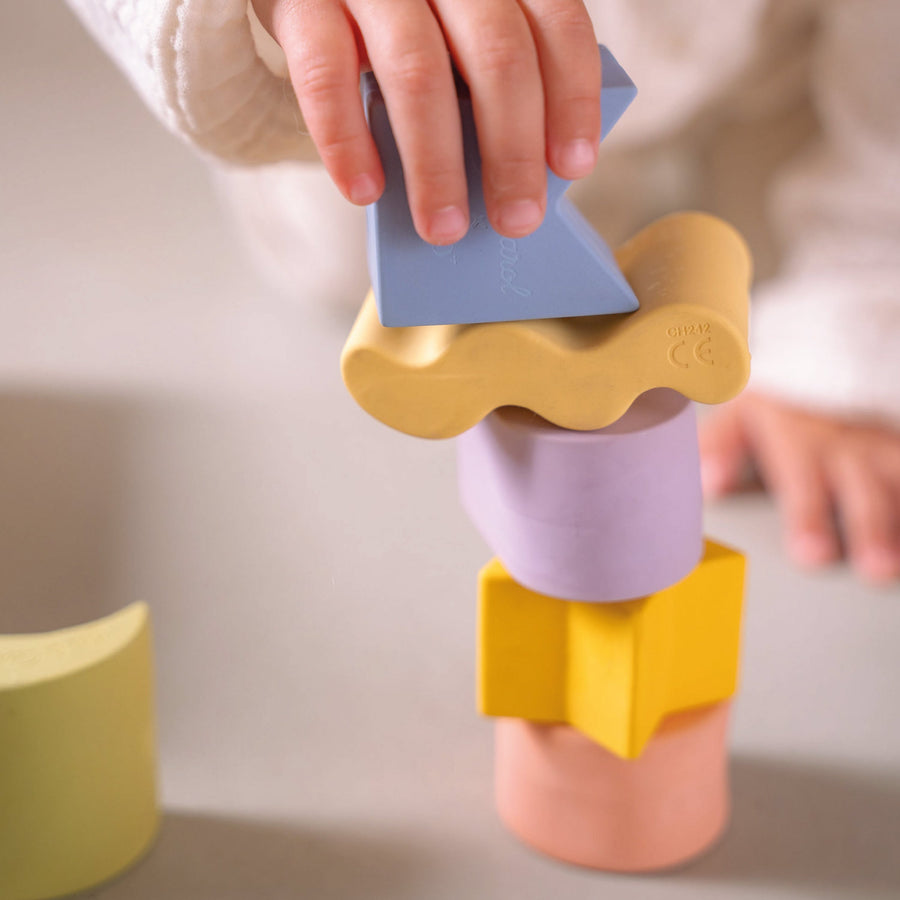 6 Geometric Figures Baby Stacking Toy Blocks | Oli&Carol