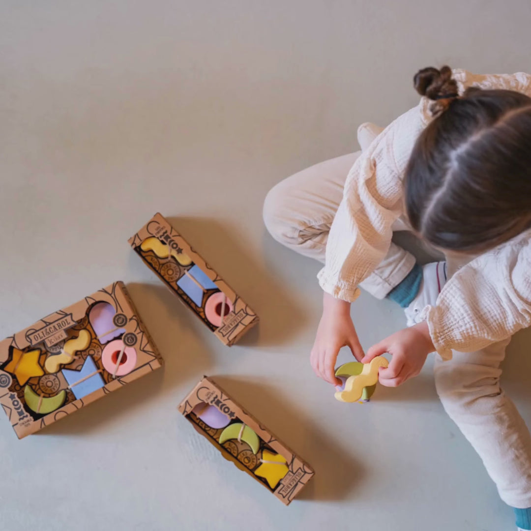 6 Geometric Figures Baby Stacking Toy Blocks | Oli&Carol